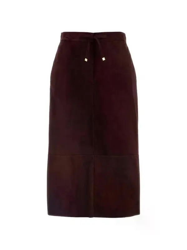 Max Mara Gazza Suede Skirt - Red