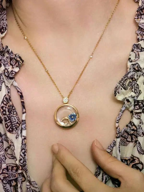 Loquet Sapphire And Diamond Locket Necklace