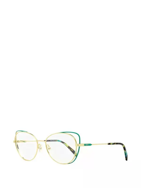 Emilio Pucci Floating-rim Oval-frame Glasses - Gold