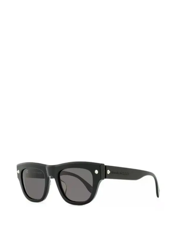 Alexander McQueen Spike-stud Rectangle-frame Sunglasses - Black
