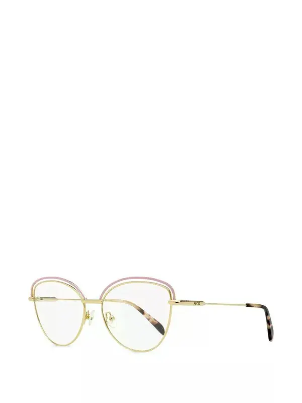 Emilio Pucci Enamel-accent Butterfly-frame Glasses - Gold