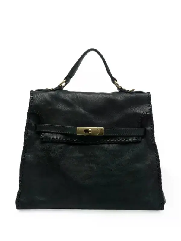 CAMPOMAGGI Ginevra Large Turn-lock Calf Leather Shoulder Bag