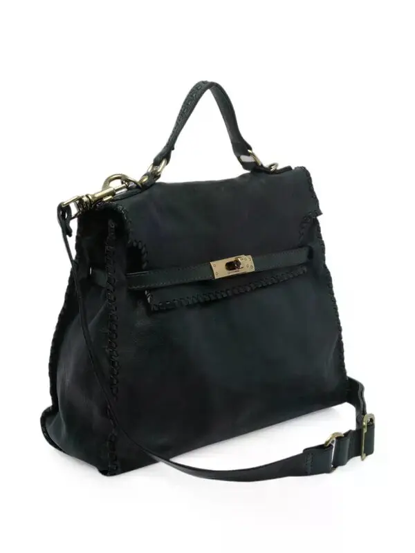 CAMPOMAGGI Ginevra Large Turn-lock Calf Leather Shoulder Bag