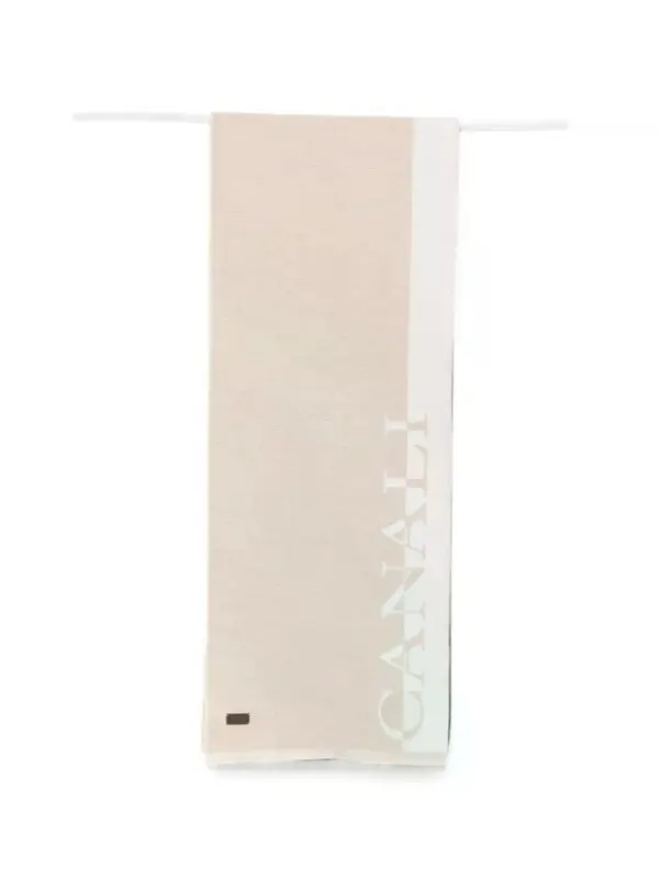 Canali Logo-print Fringed-edge Scarf