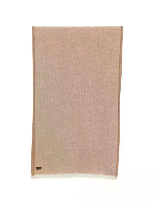 Canali Herringbone Frayed-edge Scarf - Neutrals