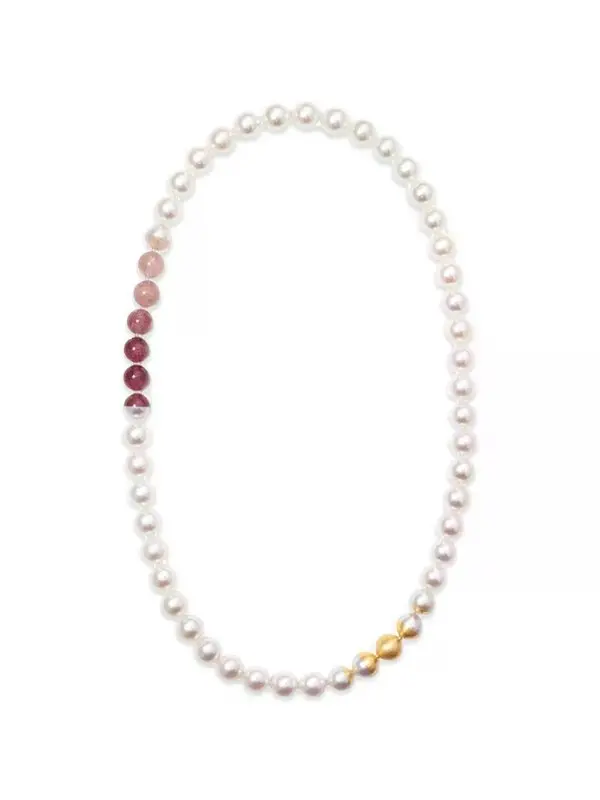 YUTAI Akoya Pearl And Tourmaline Necklace - White