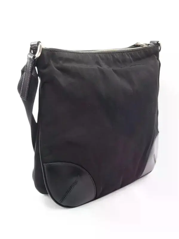 Prada 2013-2026 Vitello Trimmed Tessuto Zip Top Crossbody Bag