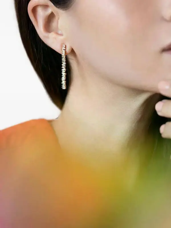 SUZANNE KALAN Midi Tennis Drop Diamond Earrings