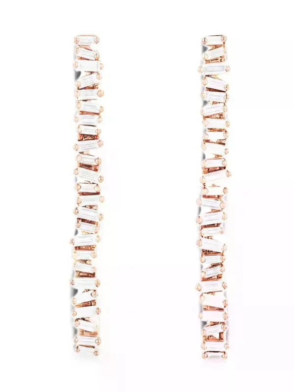 SUZANNE KALAN Midi Tennis Drop Diamond Earrings