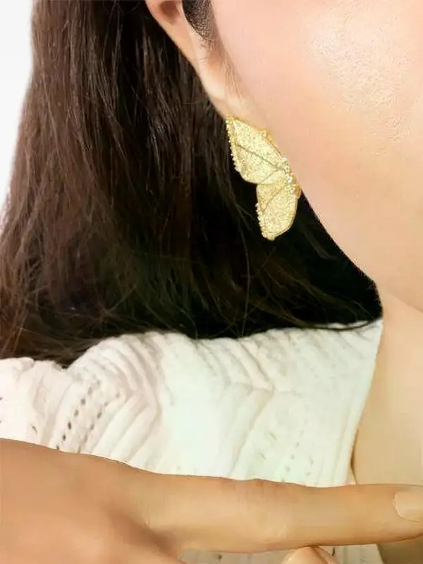 TANYA FARAH Large Butterfly Wing Diamond Earrings