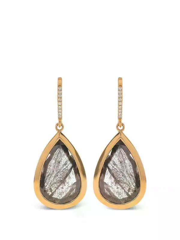 WITH LOVE Diamond Drop Earrings - Gold