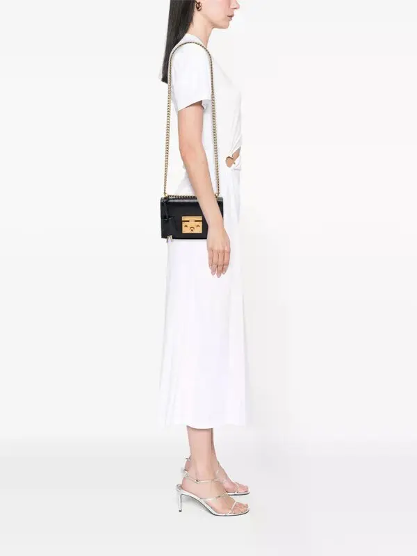 Gucci 2016-2026 Small Guccissima Bee Padlock Crossbody Bag - Black