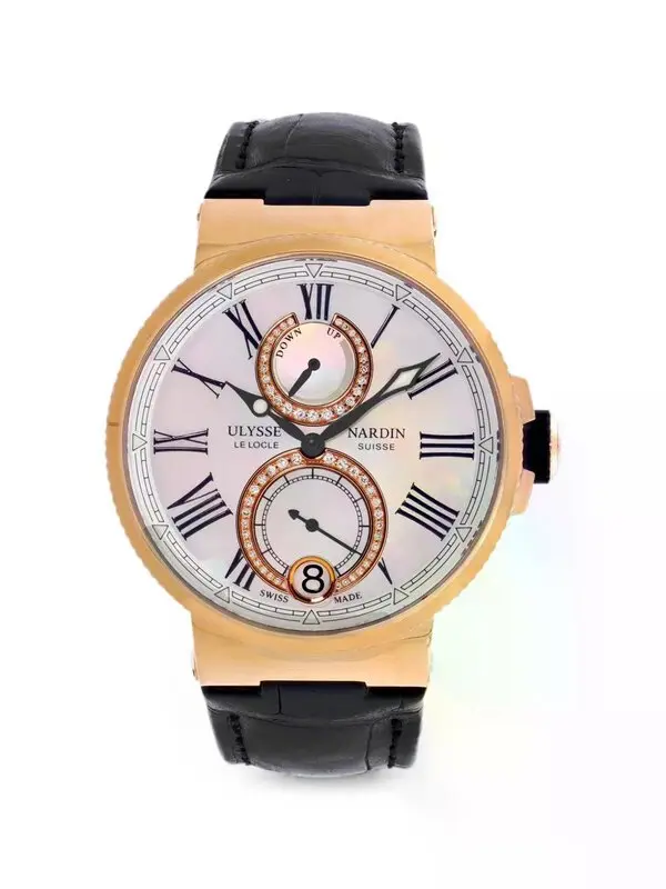 ULYSSE NARDIN Marine 39mm Watch With Diamond Embellishments - White