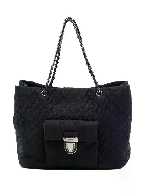 Prada 2010-2026 Impuntu Tessuto Chain Tote Satchel