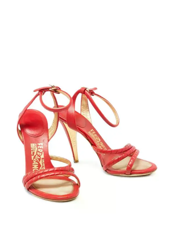FERRAGAMO Quilted-finish Ankle-strap Sandals