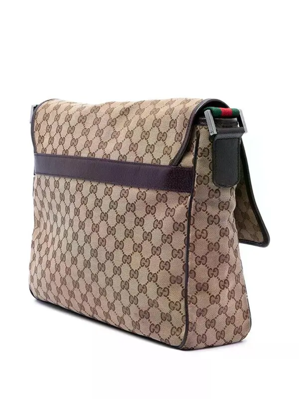 Gucci 2016-2026 Gg Canvas Web Flap Messenger Bag Crossbody Bag