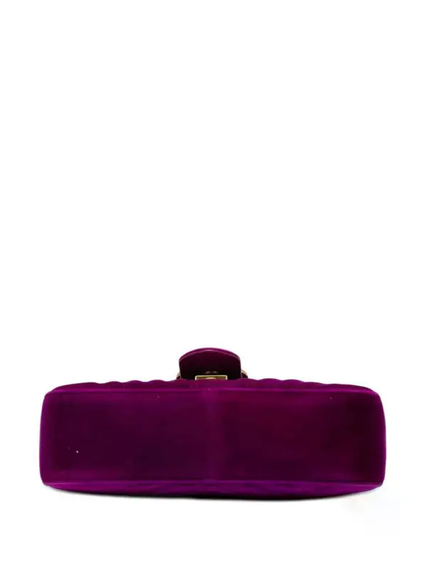 Gucci Gg Marmont Matelassé Velvet Shoulder Bag