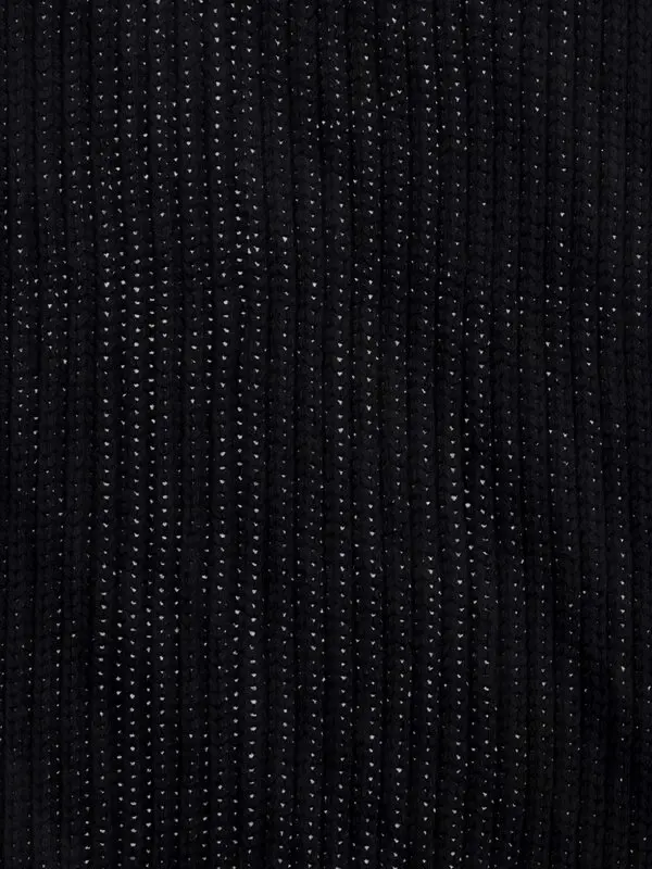 DONDUP Ribbed-knit Logo-patch Scarf
