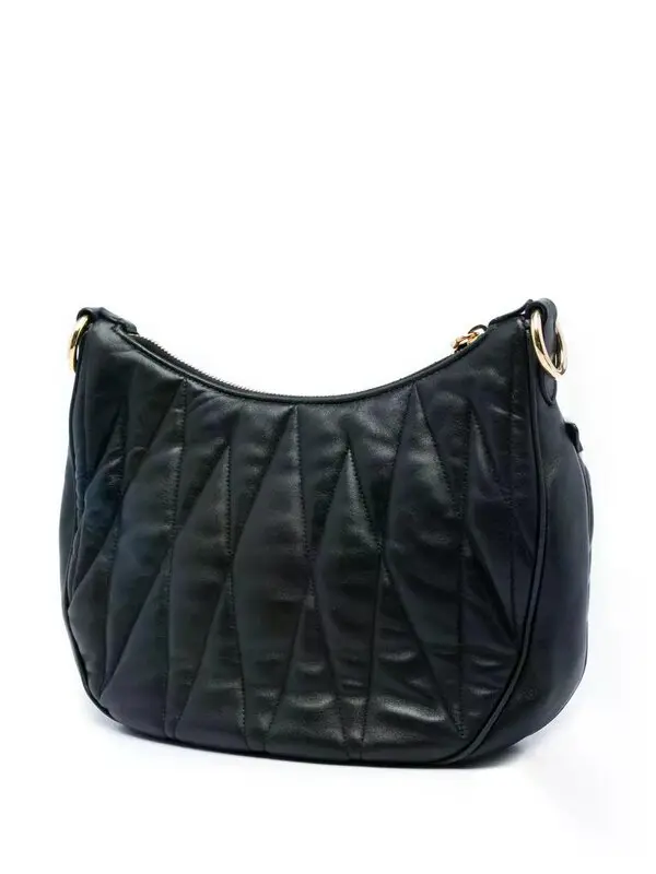 Miu Miu 2010-2026 Matelasse Tricolor Nappa Rider Shoulder Bag - Black