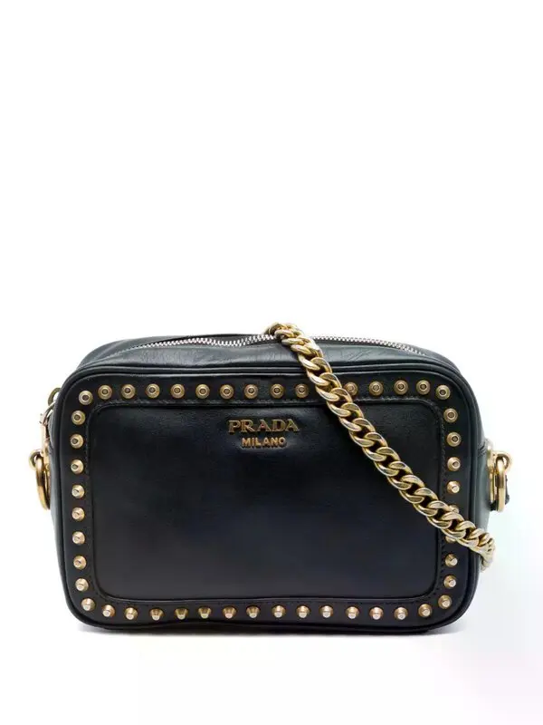 Prada 2010-2026 City Calf Studded Camera Bag Crossbody Bag