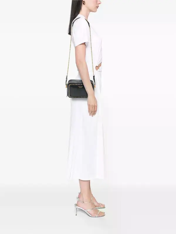 Prada 2010-2026 City Calf Studded Camera Bag Crossbody Bag