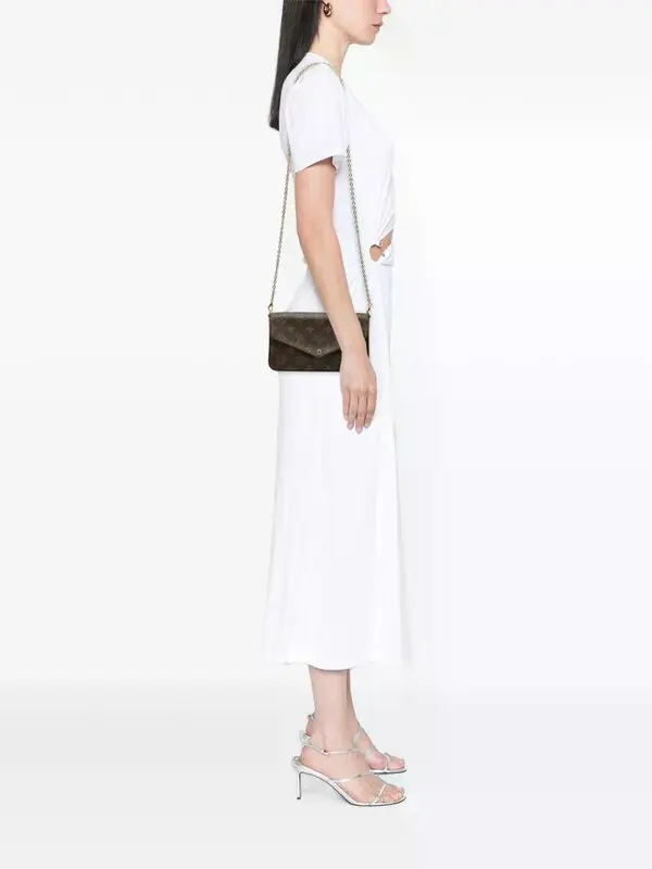 LOUIS VUITTON Monogram Pochette Felicie Crossbody Bag - Brown