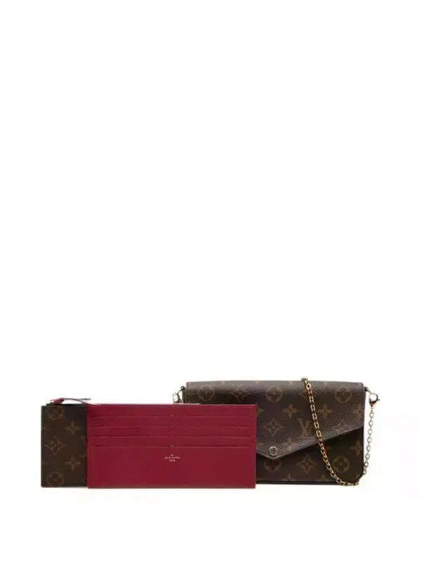 LOUIS VUITTON Monogram Pochette Felicie Crossbody Bag - Brown