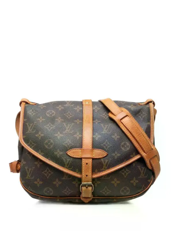 LOUIS VUITTON 1991 Monogram Saumur 25 Crossbody Bag - Brown