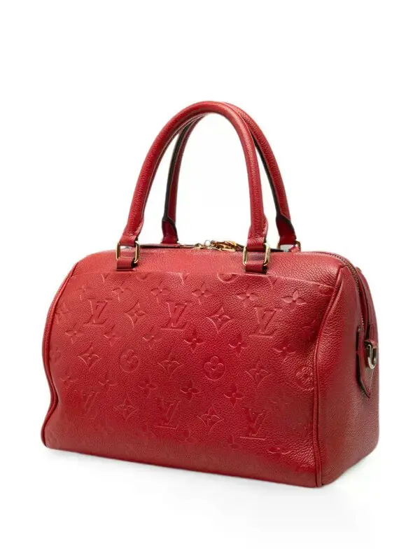 LOUIS VUITTON 2016 Monogram Empreinte Speedy Bandouliere 25 Satchel - Red