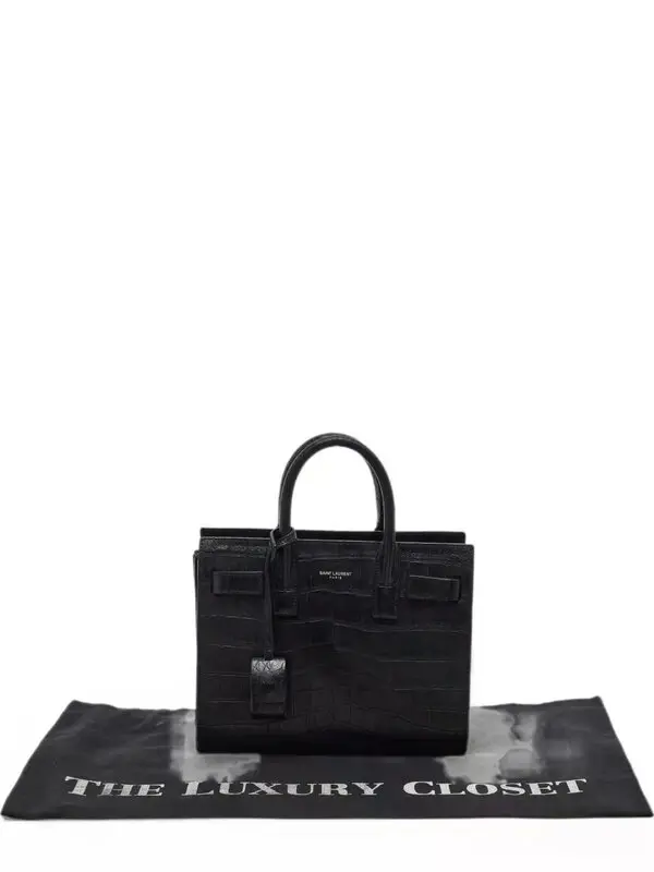 Saint Laurent 2016 Nano Sac De Jour Crocodile-effect Tote Bag