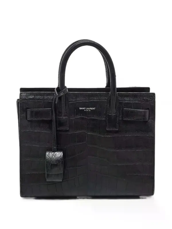 Saint Laurent 2016 Nano Sac De Jour Crocodile-effect Tote Bag