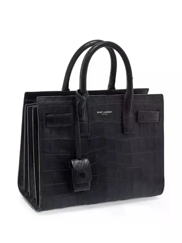 Saint Laurent 2016 Nano Sac De Jour Crocodile-effect Tote Bag