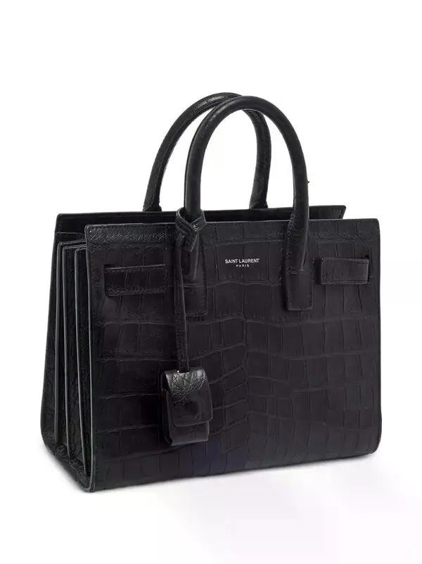 Saint Laurent Nano Sac De Jour Crocodile-effect Tote Bag