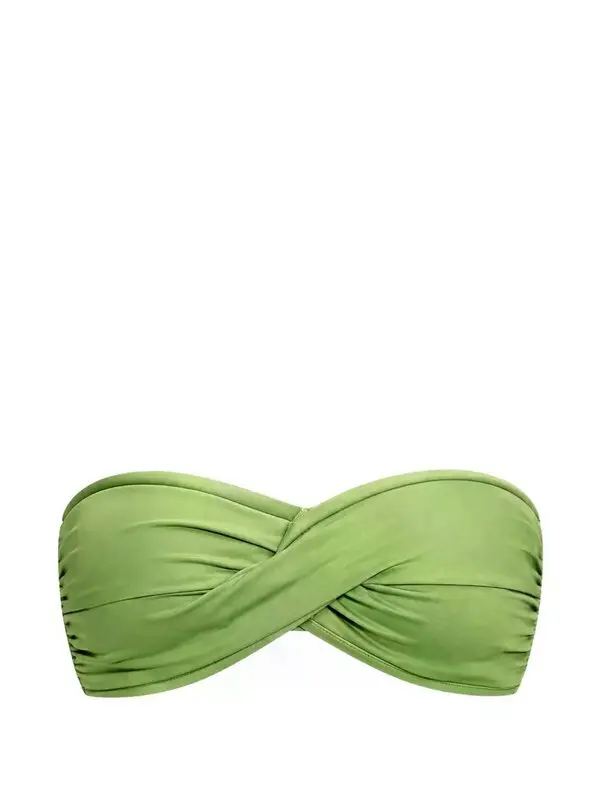 Seafolly Twist-detail Bandeau Bikini Top - Green
