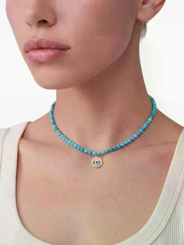 NIALAYA JEWELRY Evil-eye Turquoise Necklace