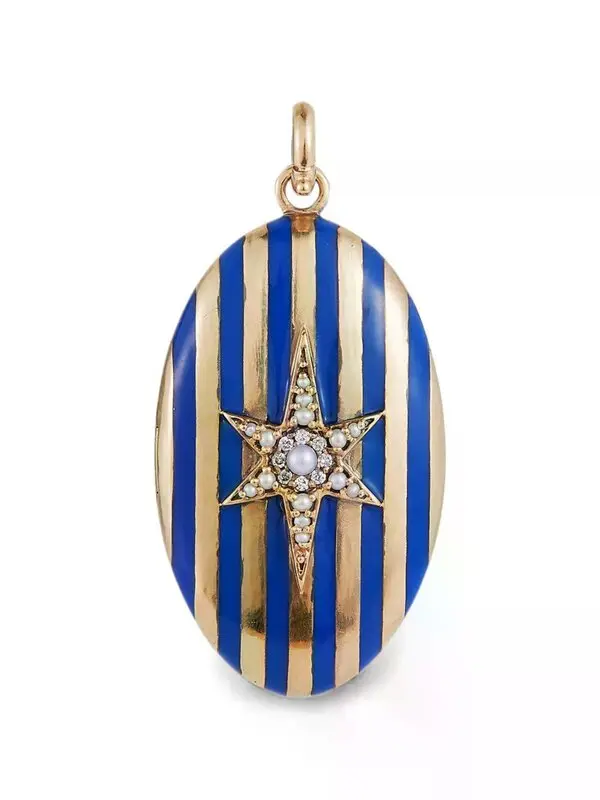 STORROW JEWELRY Lillian Diamond And Pearl Locket Pendant - Gold