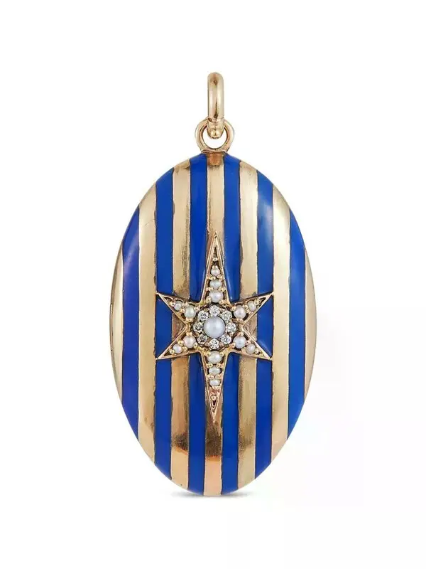 STORROW JEWELRY Lillian Diamond And Pearl Locket Pendant - Gold