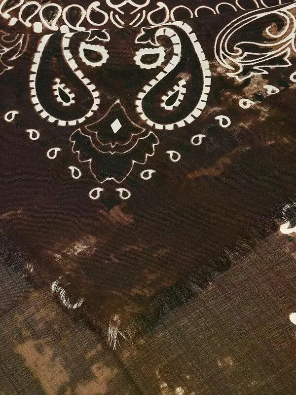 Destin Paisley-print Frayed-edge Scarf