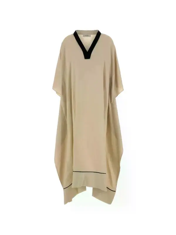 Agnona V-neck Kaftan - Neutrals