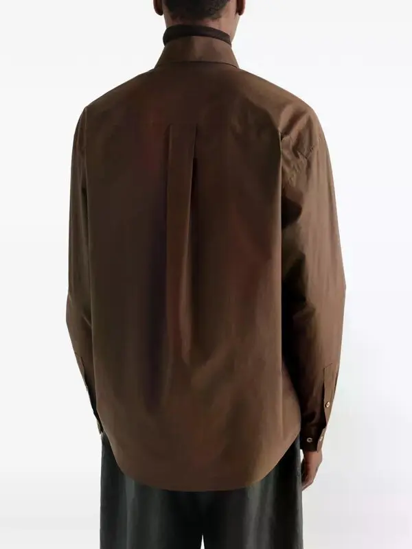 LEMAIRE Regular Shirt In Washed Cotton Silk - Brown
