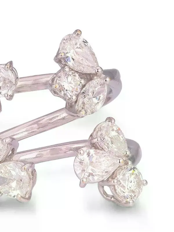 ZYDO Diamond Cluster Open Ring - Silver