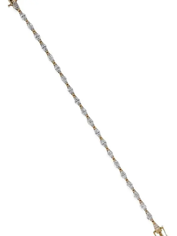 WITH LOVE 14k Yellow 4.6 Carat Marquise-cut Diamond Tennis Bracelet