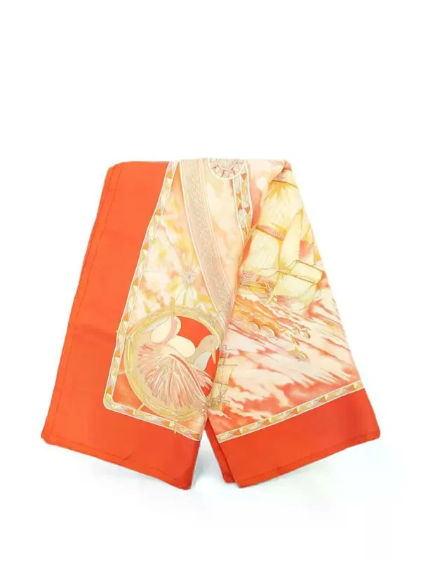 Hermès 2000-2024 Fregates Magnifiques Silk Scarf 90 Scarves - Orange