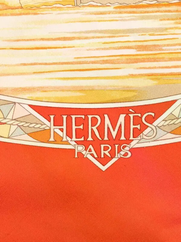 Hermès 2000-2024 Fregates Magnifiques Silk Scarf 90 Scarves - Orange