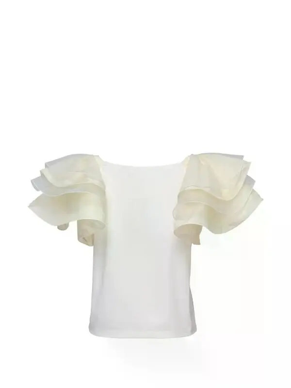 CLUB21 Ruffled Satin-finish T-shirt
