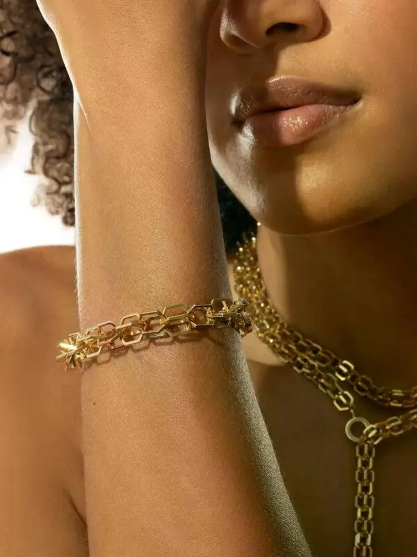 CADAR 18k Yellow Wide Link Bracelet