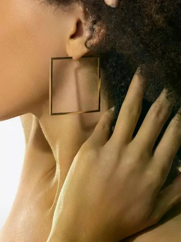 CADAR Foundation Square Hoop Earrings In 18k Yellow