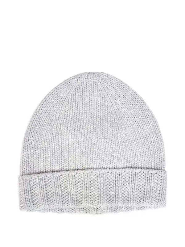 D4.0 Ribbed-knit Beanie Hat - Grey