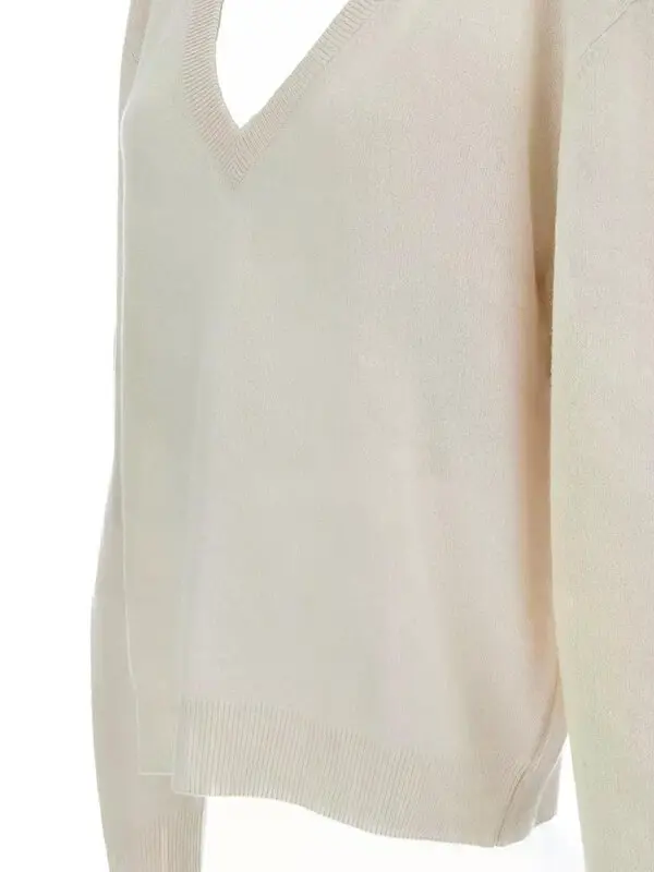 Extreme Cashmere V-neck Long Sleeve Sweater - Neutrals