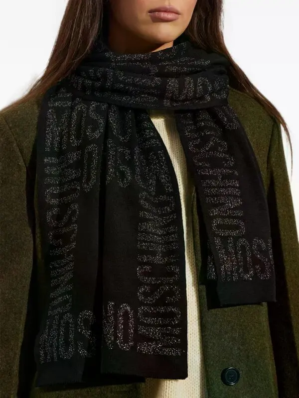Moschino Logo-print Lurex Scarf